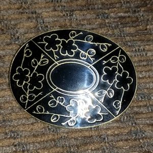 Jewelry | Vintage Black Enamel Brooch With Gold Outline | Poshmark